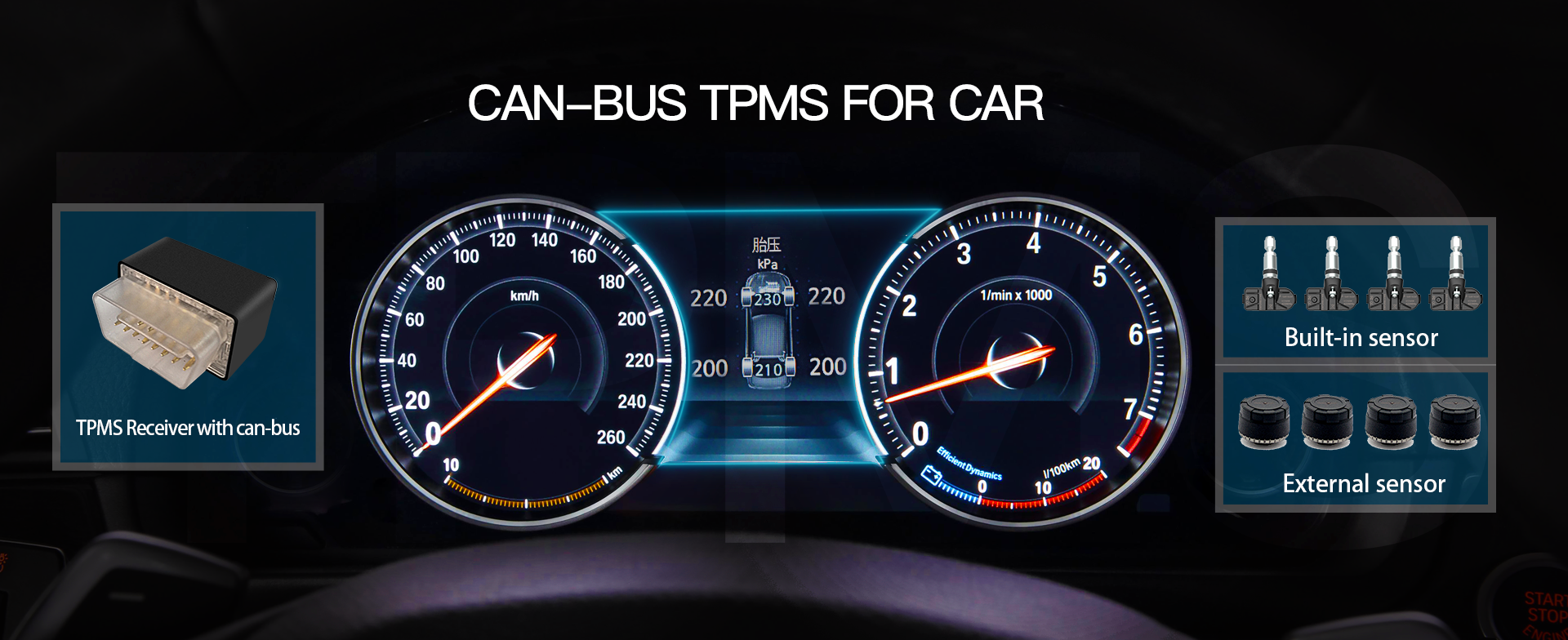 Racing Car 2 tyres canbus Tire internal TPMS for race Car from China ...