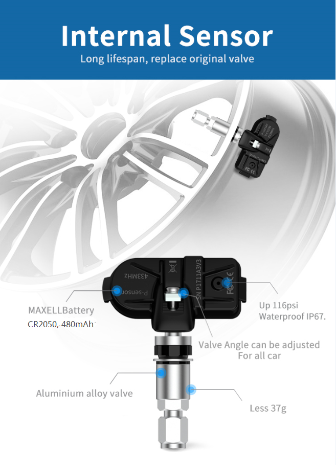 Racing Car 10 canbus Tyres internal TPMS for race Car from China ...